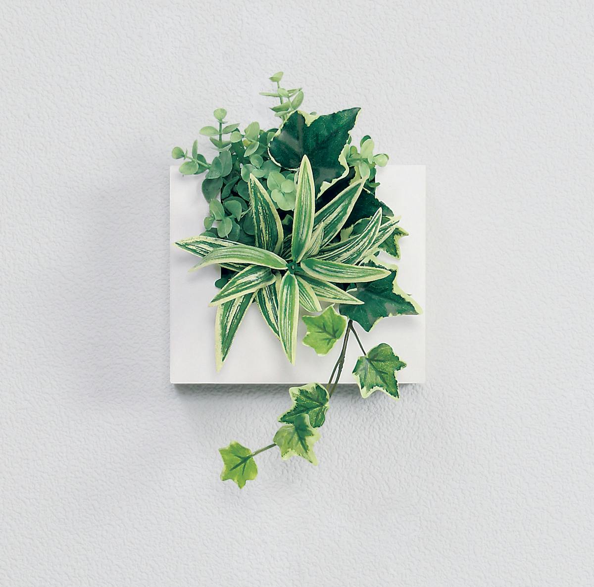 ウォールポット GR4467｜フェイクグリーン コポット キューブタイプ ホワイト