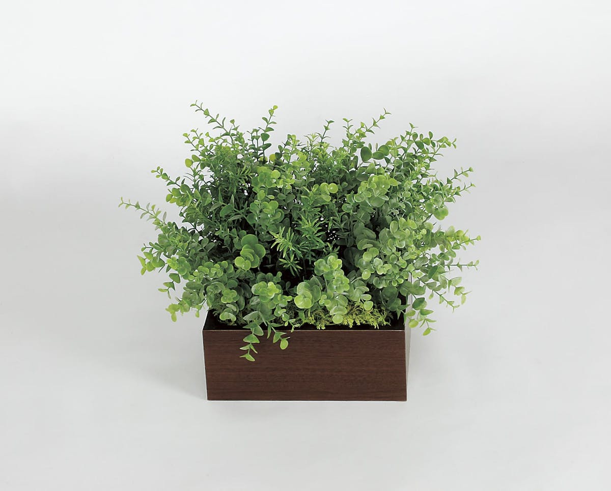 卓上ポット GR4285 ｜フェイクグリーン 卓上 スクエアタイプ セピア